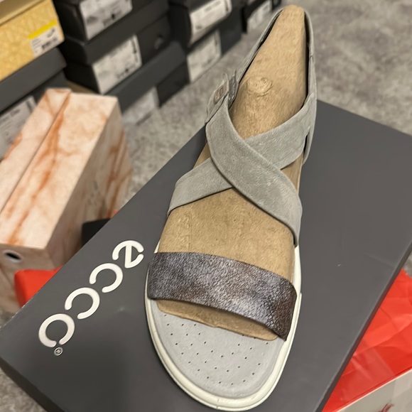 Ecco | Shoes | Ecco Damara Sandal Gray Bronze Leather | Poshmark